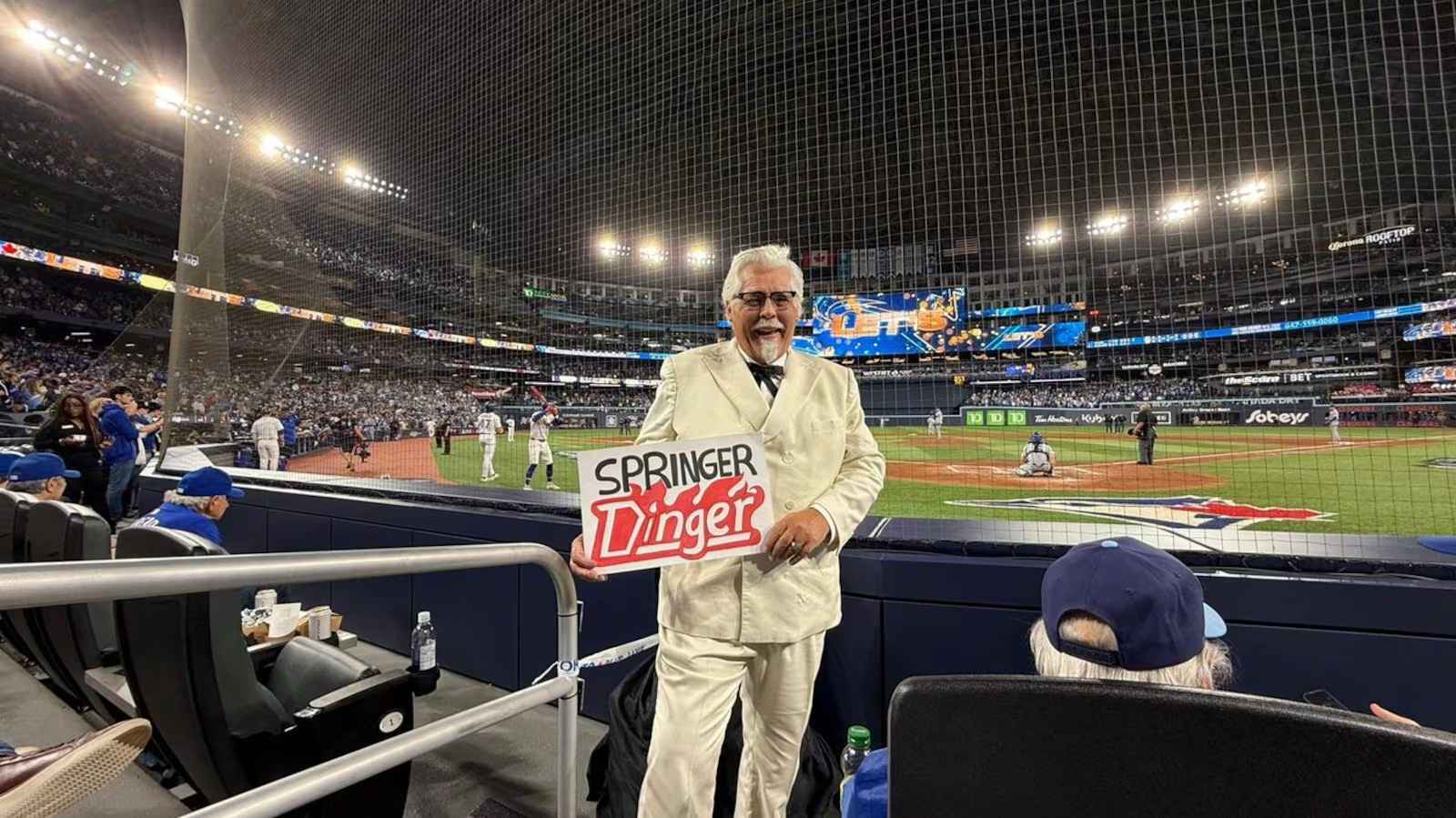 Was that Colonel Sanders behind home plate at the Blue Jays game ...